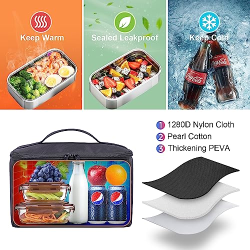 BERTASCHE Lunch Backpack, Laptop Backpack 15.6 inch Work Backpack w/Insulated Cooler Lunch Box for Men Women, Casual Daypack for Work Commuter Picnic College