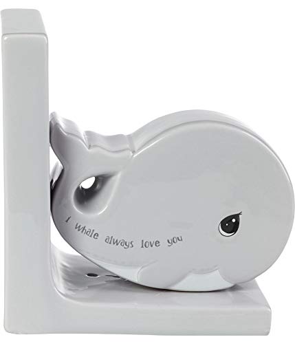 Precious Moments I Whale Always Love You Whale Ceramic Bookend 189918, Grey