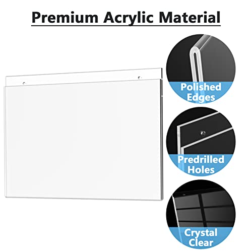 MaxGear Acrylic Sign Holder 11 x 17 inches Wall Mount Sign Holder with Screws Clear Plastic Wall Sign Holder Acrylic Frame for Office, Home, Store, Restaurant, Landscape, 6 Pack