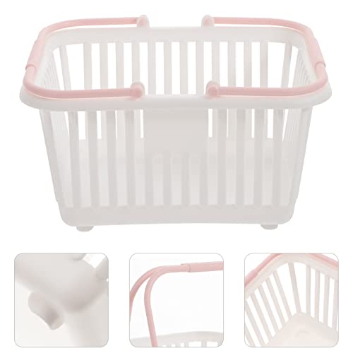 jojofuny 12pcs Desk Classroom for Organizer Handles Kids Plastic Snacks Sundries White Favors Party Desktop Office Pretend Baskets Small with Tote Compact Handle Grocery Portable