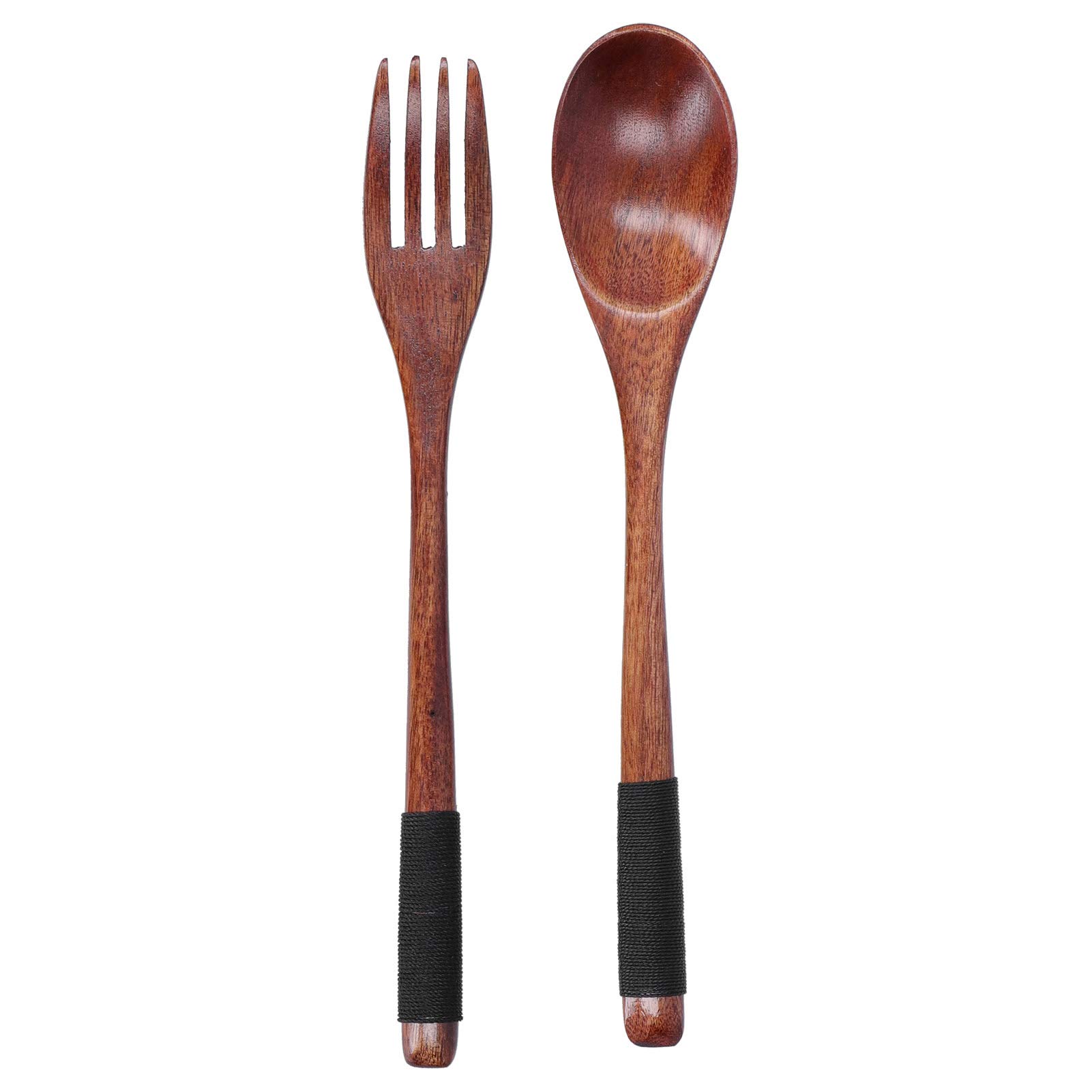 Actaday Cooking Utensils Japanese Style Cutlery Set Wooden Spoon Fork Soup Teaspoon Kitchen Kitchenware Tools
