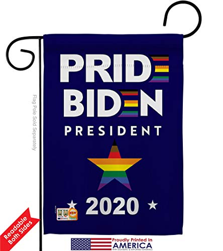 Joe Biden Flag 2020 Pride President Garden Flag 2pcs Pack Patriotic Vote Election United State American House Decoration Banner Small Yard Gift Double-Sided, 13"x 18.5", Thick Fabric