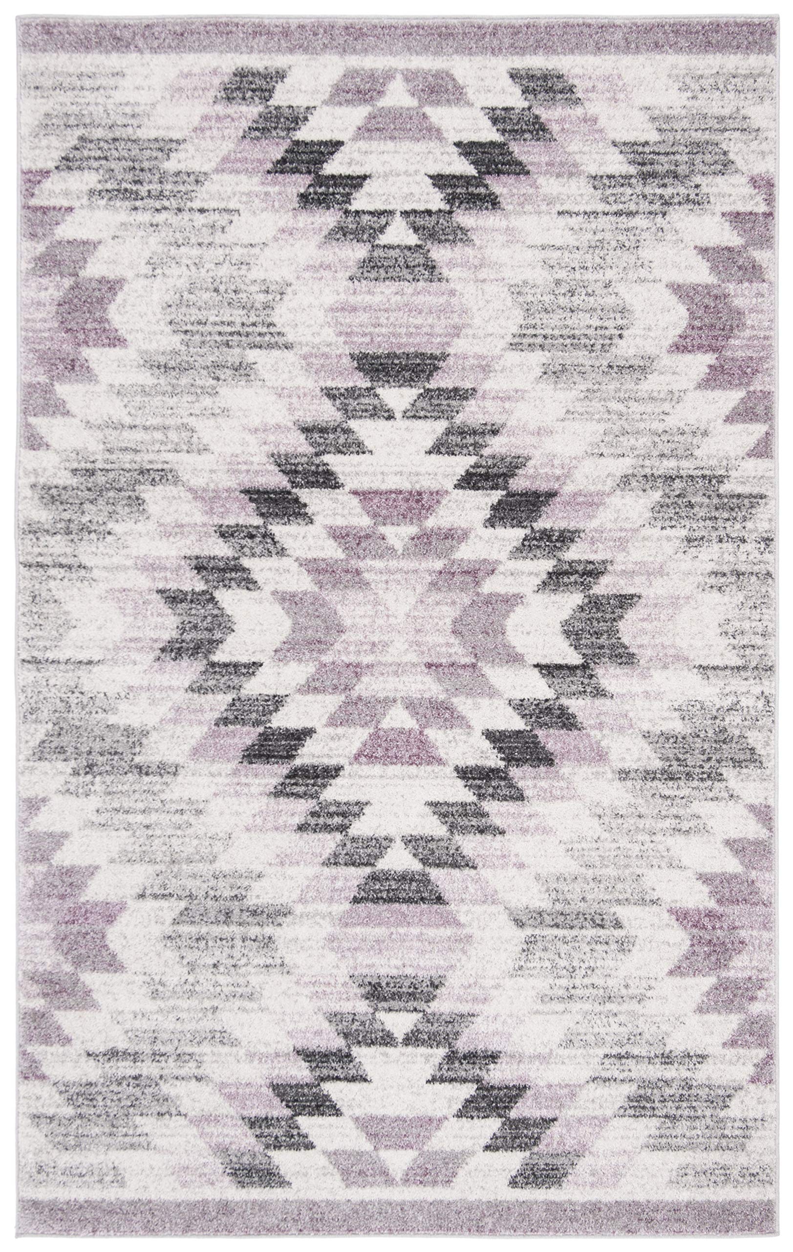 SAFAVIEH Adirondack Collection Area Rug - 6' x 9', Plum & Ivory, Rustic Boho Design, Non-Shedding & Easy Care, Ideal for High Traffic Areas in Living Room, Bedroom (ADR218U)