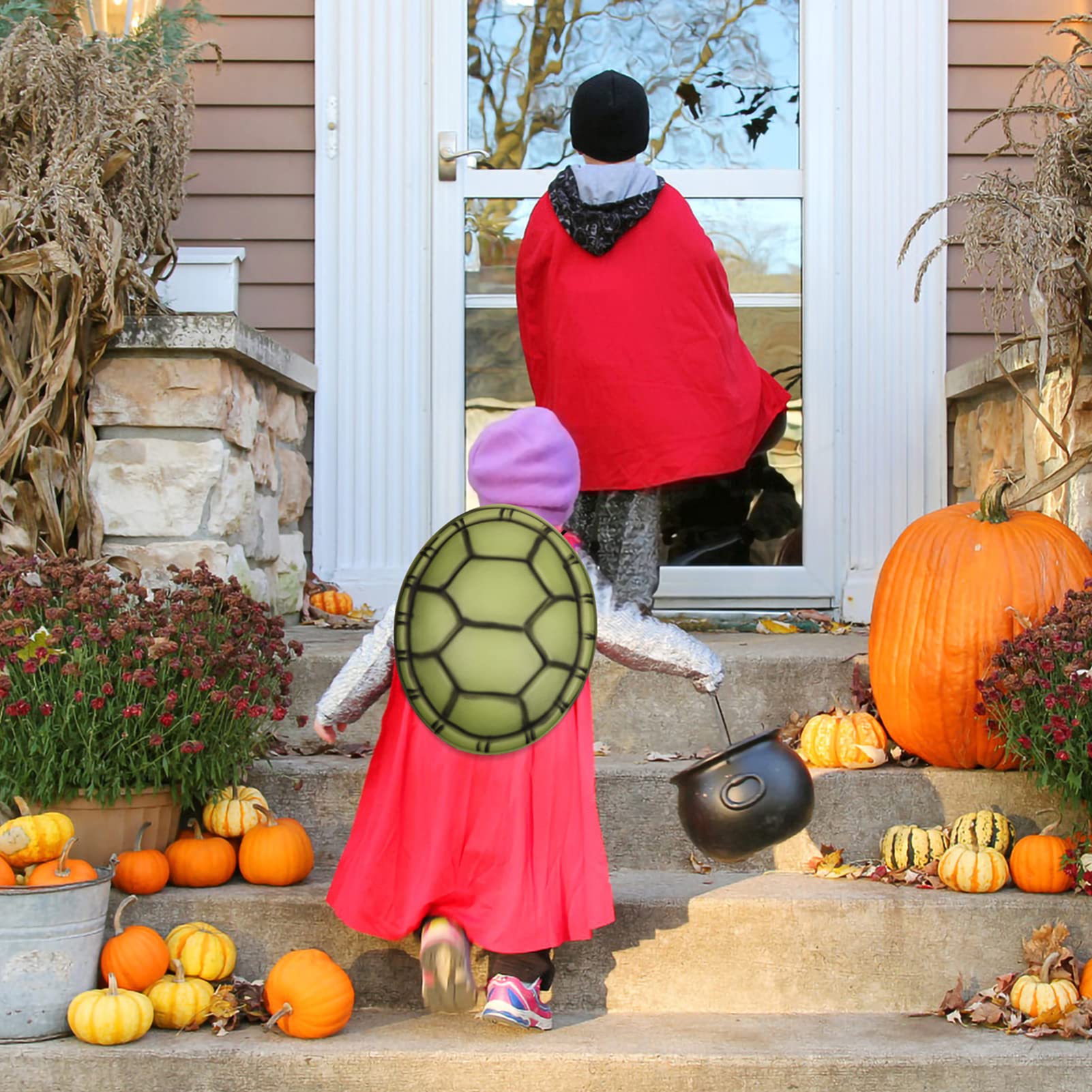 ABOOFAN Halloween Turtle Shell Costume Novelty Turtle Shell Backpack Halloween Cosplay Costume Party Carnival Performance Prop