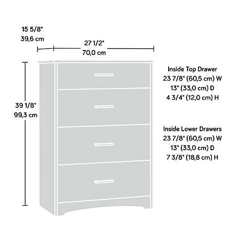 Sauder Beginnings 4-Drawer Chest, Summer Oak Finish