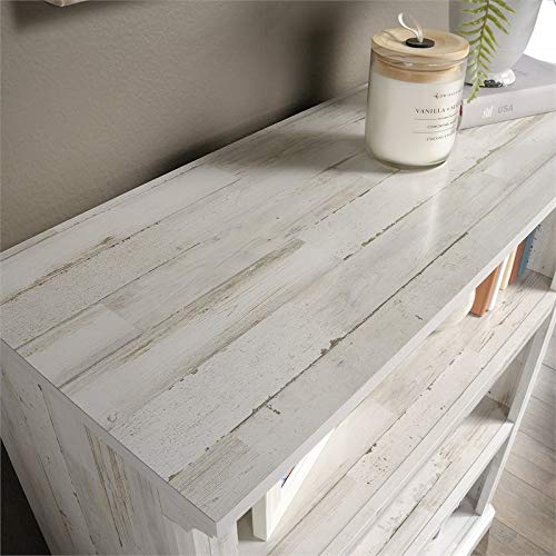 Sauder Misc Storage Contemporary 3-Shelf Wood Bookcase in White Plank