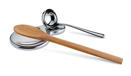 Alessi "T-1000" Spoon Rest in 18/10 Stainless Steel Mirror Polished, Silver