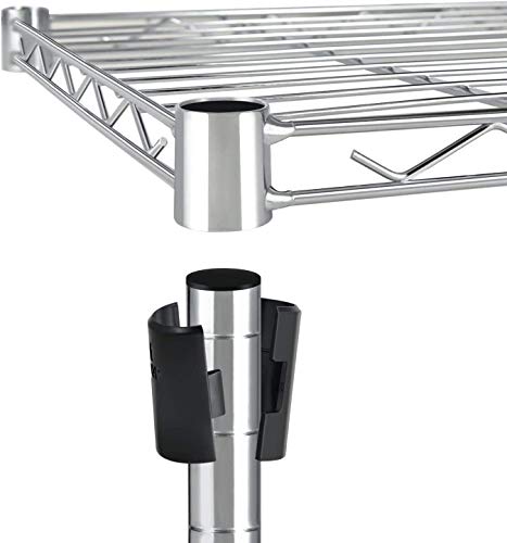 HealSmart Heavy Duty 5-Tier Height Adjustable Metal Shelving Unit, 36'' L x 14'' W x 61.02'' H, Chrome (HKSHLF36146005CV4)