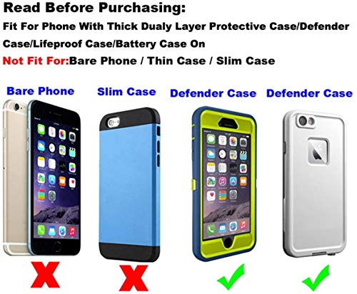 Yuzihan Fit for iPhone 13 Mini 12 Mini iPhone SE 2020 iPhone 8 7 6S 6 Belt Holster Premium Leather with Belt Clip Loop Fit with Defender Case/Protective Case/Hybrid Armor Case/Battery Case On