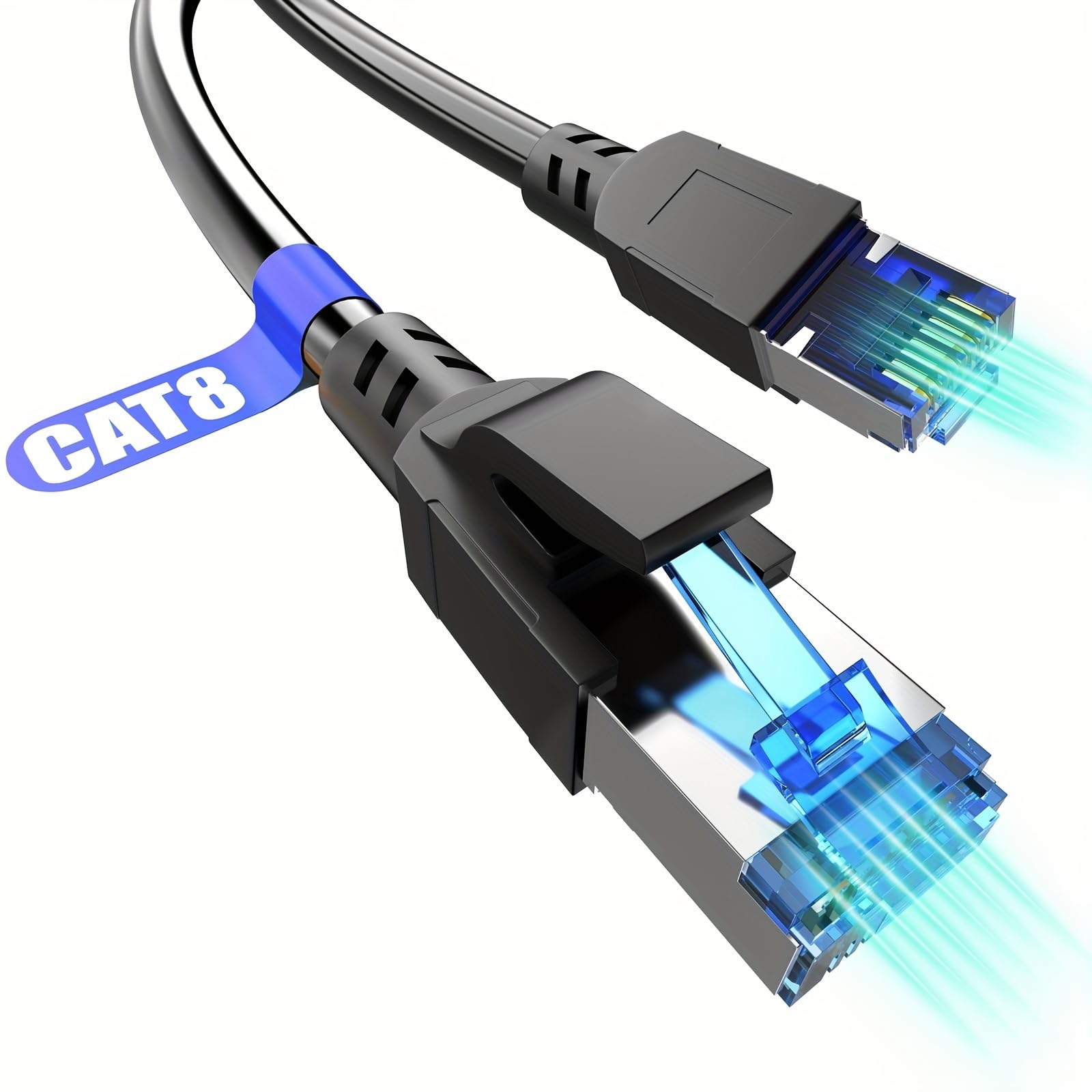 A-Maker [Upgraded] Cat 8 Ethernet Cable, 40Gbps Superhigh Speed Internet Cable, Gold Plated RJ45 Connector, LAN Cable & Network Cable for Modem/Router/Gaming/PC/Office