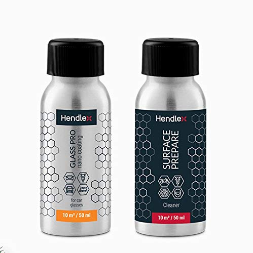 Hendlex Car Windshield Coating Nano Glass PRO and Glass Prepare Cleaner | Window Water Repel and Screen Prep Cleaner
