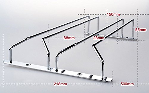 Happy Lifestyles Stainless Steel 1/2/3 Rails Cabinet Wine Glasses Rack 20" 2 rows
