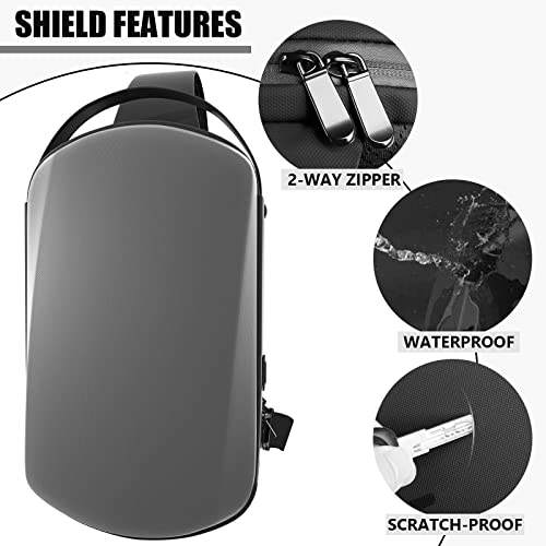 Carrying Case for Oculus Quest 2 - Backpack Sling Bag for Halo Elite Strap, VR Accessories, Switch Steam Deck, Waterproof, Portable Protection - Travel Crossbody Shoulder Bag Fit for Men Women (Grey)