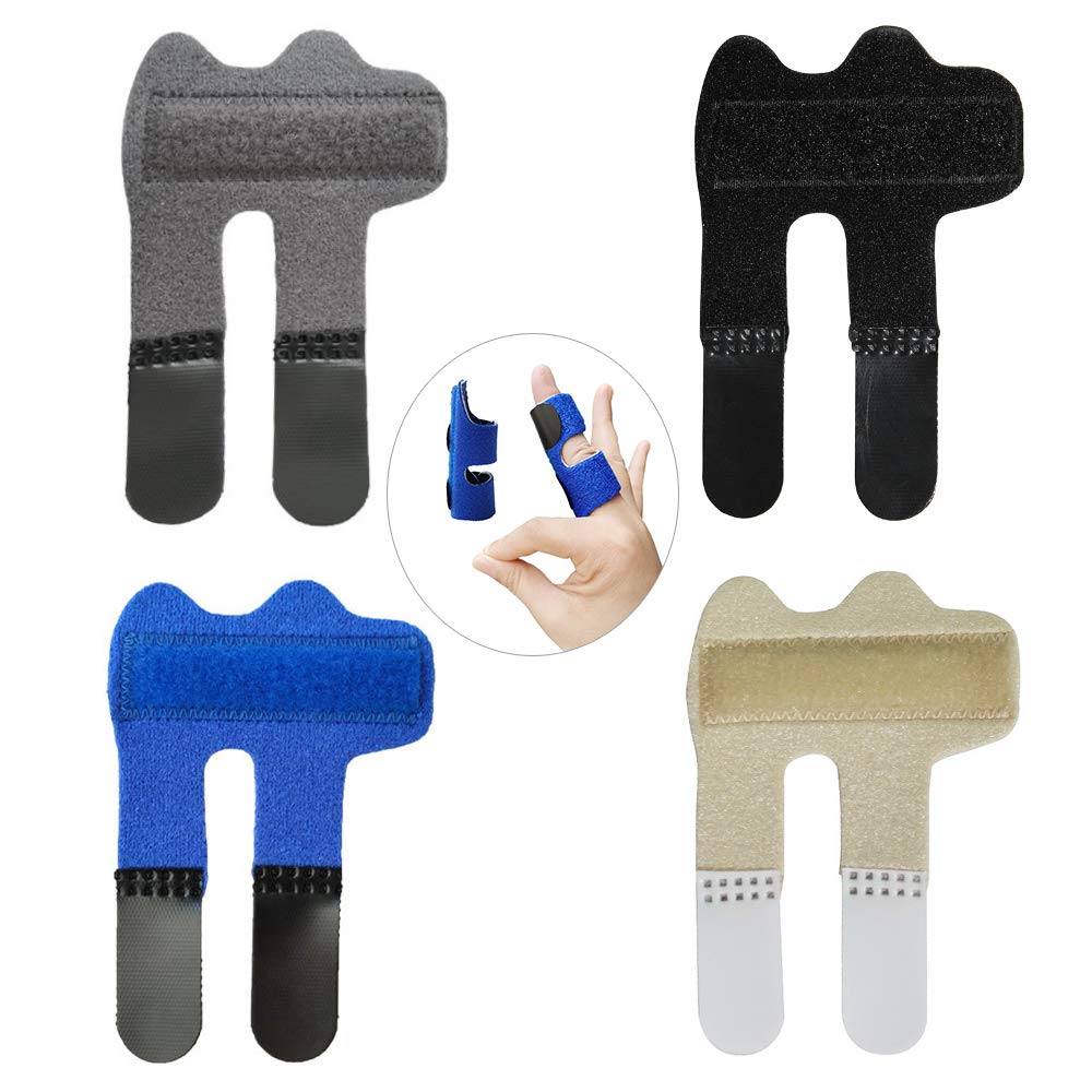 4Pcs Trigger Finger Splint, Adjustable Finger Brace Splint, Finger Knuckle Support Brace, for Trigger Finger, Finger Sprains, Sports Injuries