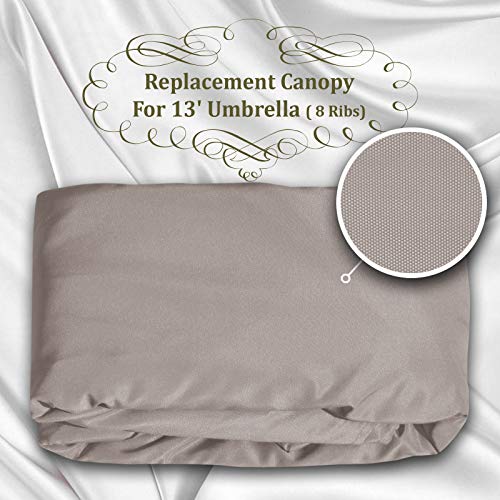 BenefitUsa Umbrella Cover Canopy 13ft 8 Rib Patio Replacement Top Outdoor-taupe