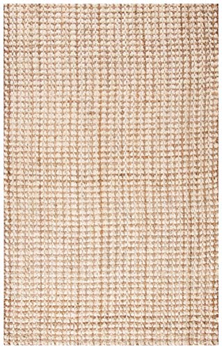 SAFAVIEH Natural Fiber Collection 6' x 9' Ivory NF186A Handmade Boho Farmhouse Woven Jute Area Rug
