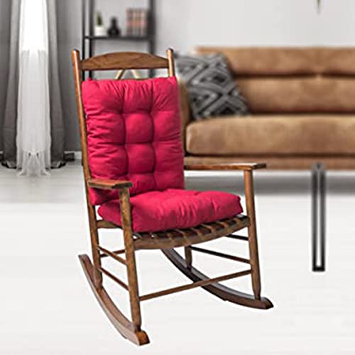 HERMJ Rocking Chair Cushion Non Slip Glider Rocker Seat Pad and Back Rest 2 Piece Set Upper Lower with Ties 17"x17"and Seat Back 21"x17"