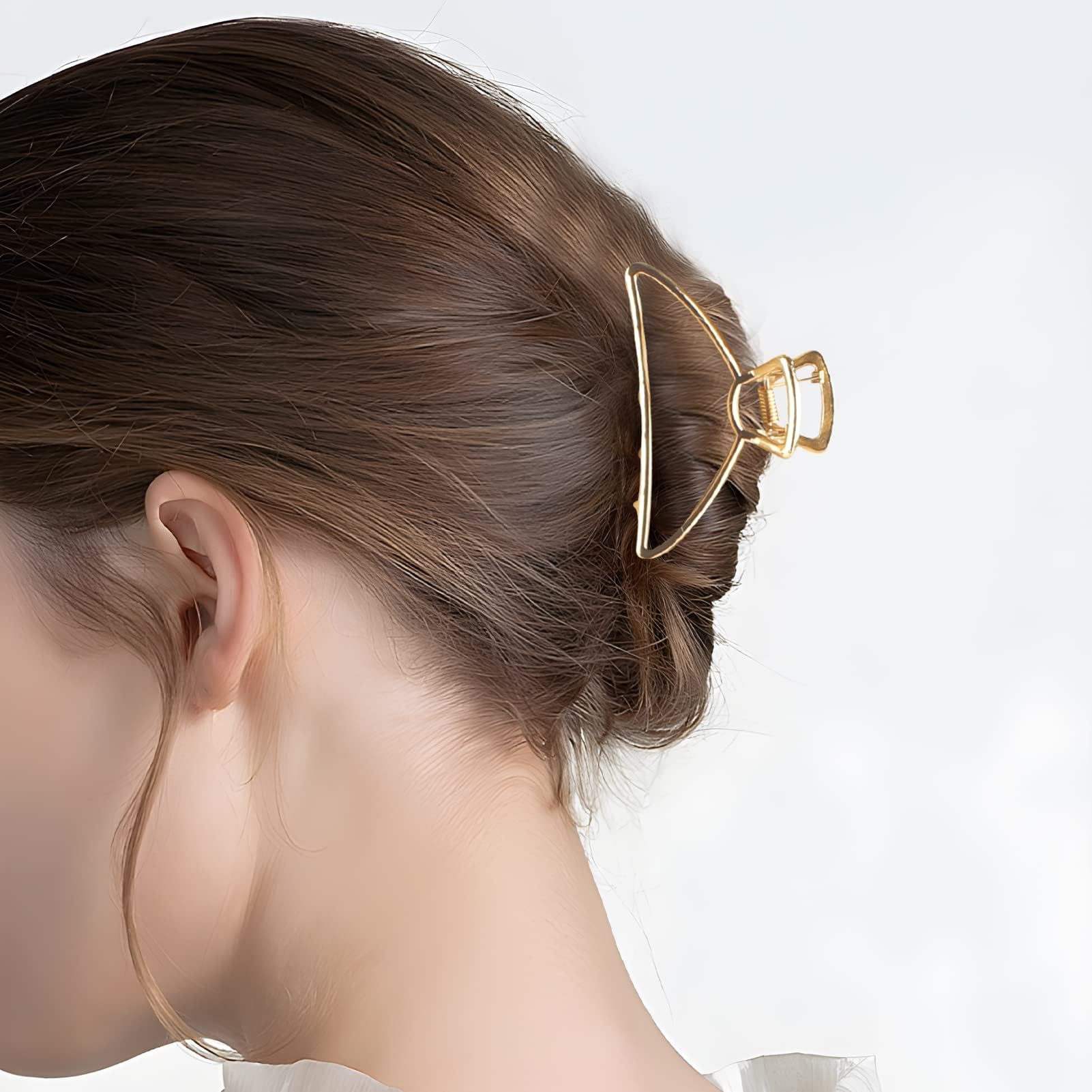 VinBee Metal Hair Clips for Women Hair Claw Clips Medium for Thick Hair 3 Pack (Silver + Gold + Rose Gold)