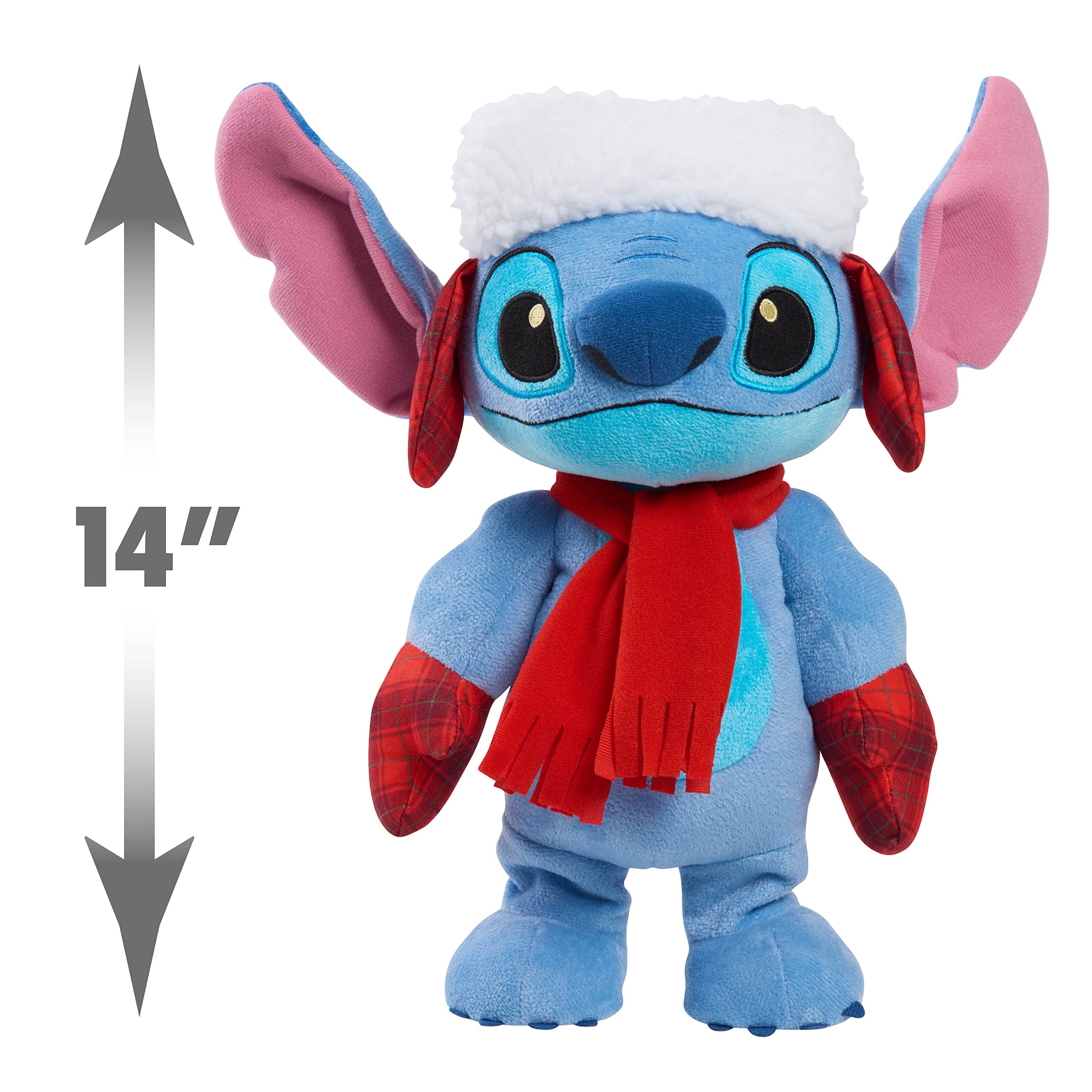 Disney Stitch 14.5-inch Large Holiday Dancing Feature Plush Stuffed Animal with Music, Kids Toys for Ages 3 Up by Just Play
