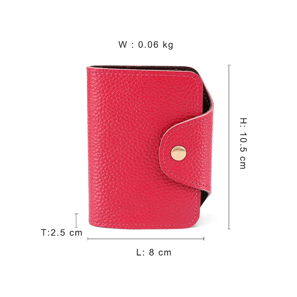 Brass Tacks Leathercraft Full Leather Card Cases for Women 11 Card Position 10 Colors Small Women's Wallet (Pink)