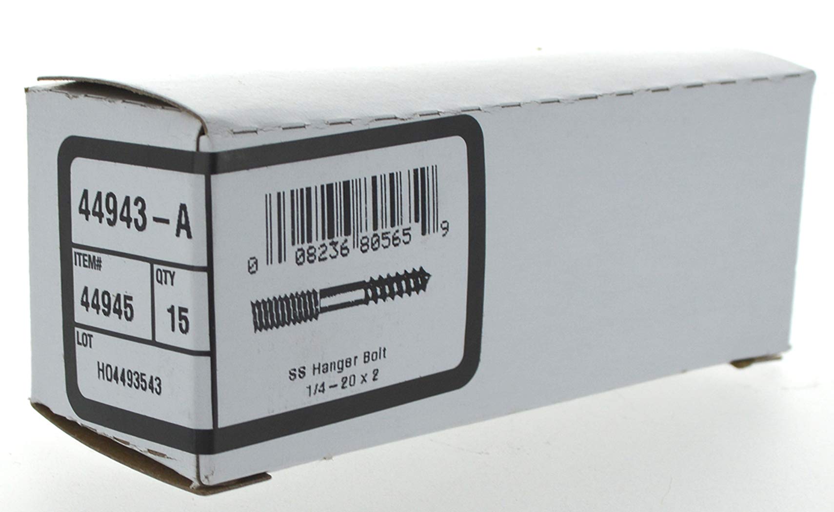 Hillman 44945 1/4-20 x 2-Inch Stainless Steel Hanger Bolts, 15-Pack