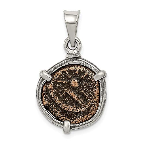 925 Sterling Silver Reversible Widows Mite disk Pendant Necklace Jewelry for Women