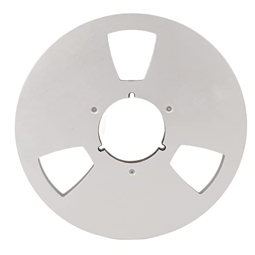 Aluminum Alloy Empty Tape Reel 1/4 10 Inch Empty Tape Reel Empty Disc Opening Machine Parts 3 Holes for Reel Tape Recorder Accessory (Silver)
