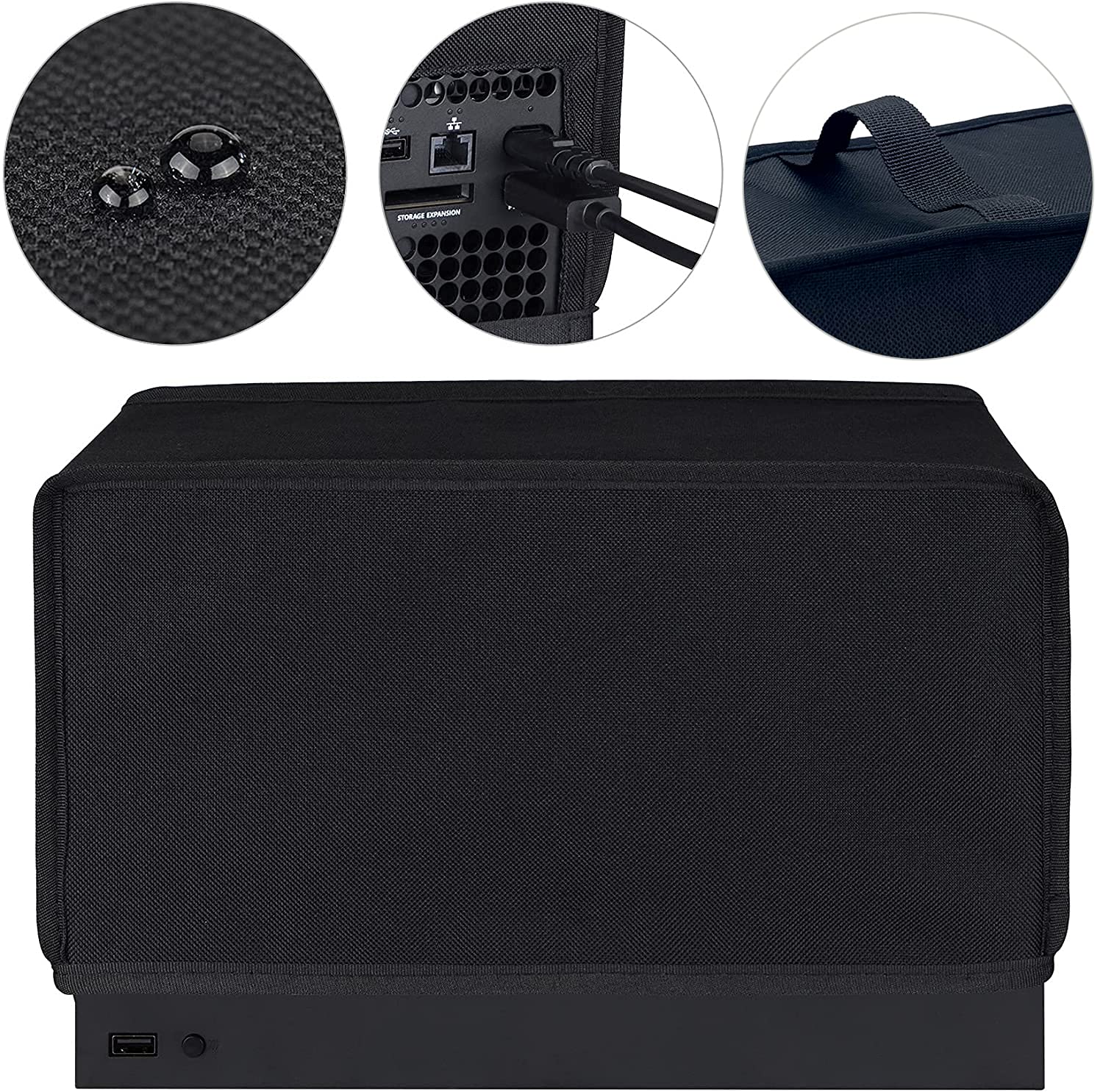 Dust Cover for Xbox Series X Console, Wanty Black Nylon Horizontal Dust Cover Anti Scratch Waterproof Cover Sleeve for Xbox Series X Console
