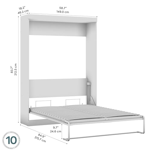 BESTAR Pur Full Murphy Bed, 59-inch Space-Saving Wall Bed for Multipurpose Guest Room or Home Office