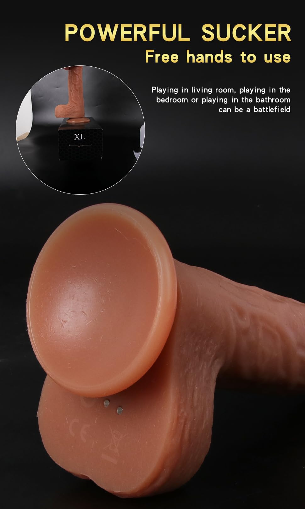 9.2 inches Hidden Packing Silicone Suction Cup Realistic Classic Dick Wand with Strong Suction Cups for Men and Women or Men's and Women's Games-13