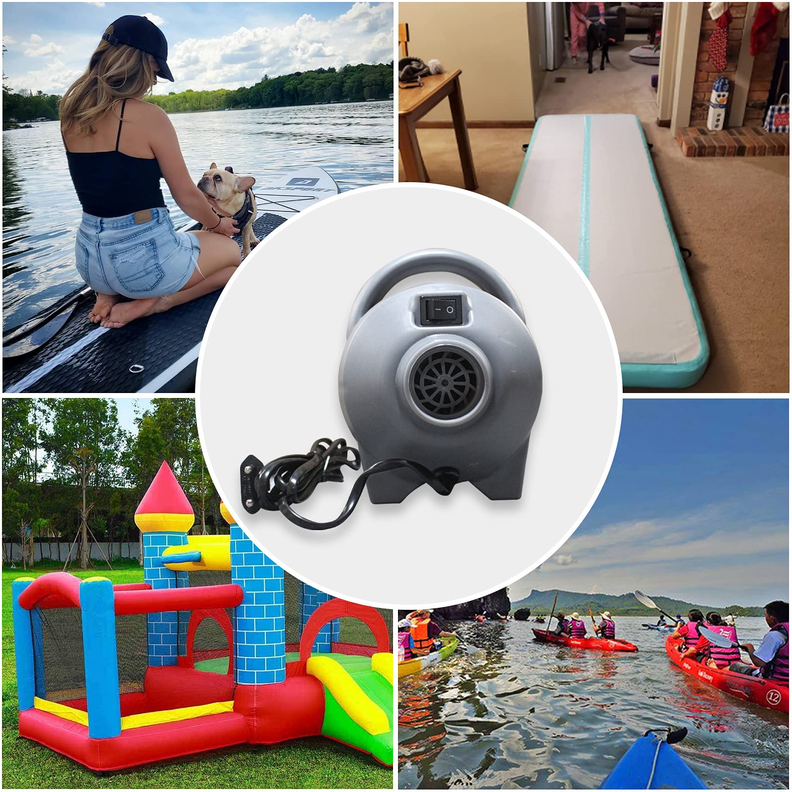 AKSPORT Electric Pump 600W for Inflatable Air matTumbling Mat Gymnastic Training mat and Inflatable Paddle Board(Electric Air Pump)