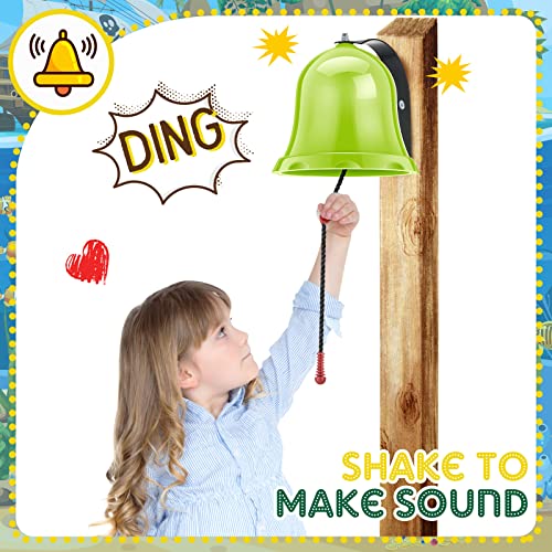 Junkin 4 Pcs Outdoor Playground Accessories for Kids Pirate Playground Equipment Set Include Pirate Ship Wheel Flag Bell Telescope for Swing Set Playhouse Backyard Tree House Jungle Gym Pirate Ship