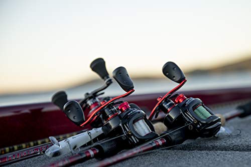 Abu Garcia Revo SX RKT Low Profile Baitcast Fishing Reel, Black/Red