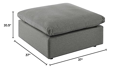 Modway EEI-4903-CHA Commix Overstuffed Outdoor Patio Ottoman, Charcoal