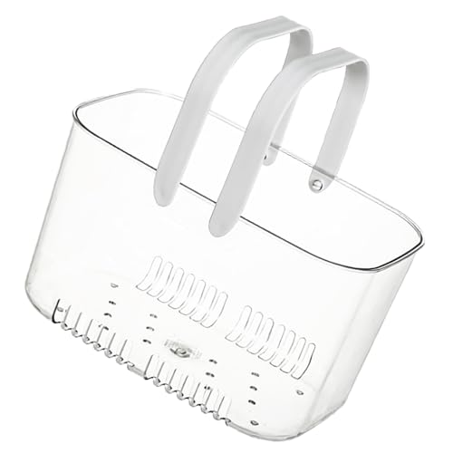 Transparent Multifunctional Shower Caddy Basket, Portable Handle, Waterproof, PET & PP Material, for Bathroom Use