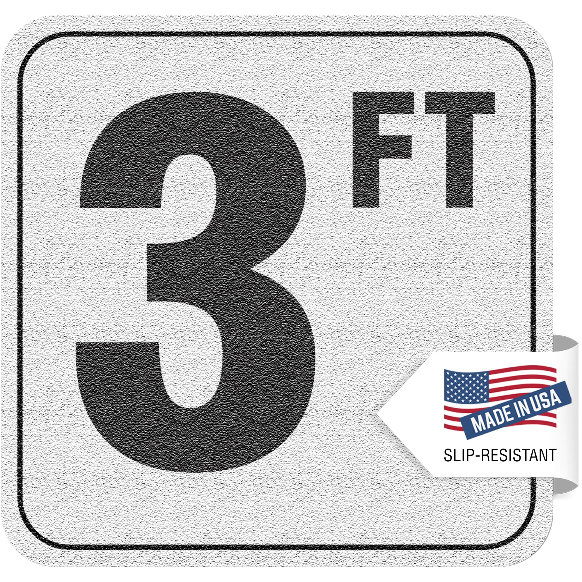 Aquatic Custom Tile, 3FT Pool Depth Markers, 6x6 Inches Vinyl Pool Stickers, Swimming Pool Number Markers, Pool Safety Signage, Adhesive Pool Depth Markers Stickers for Decks, MADE IN USA - (1 Pack)