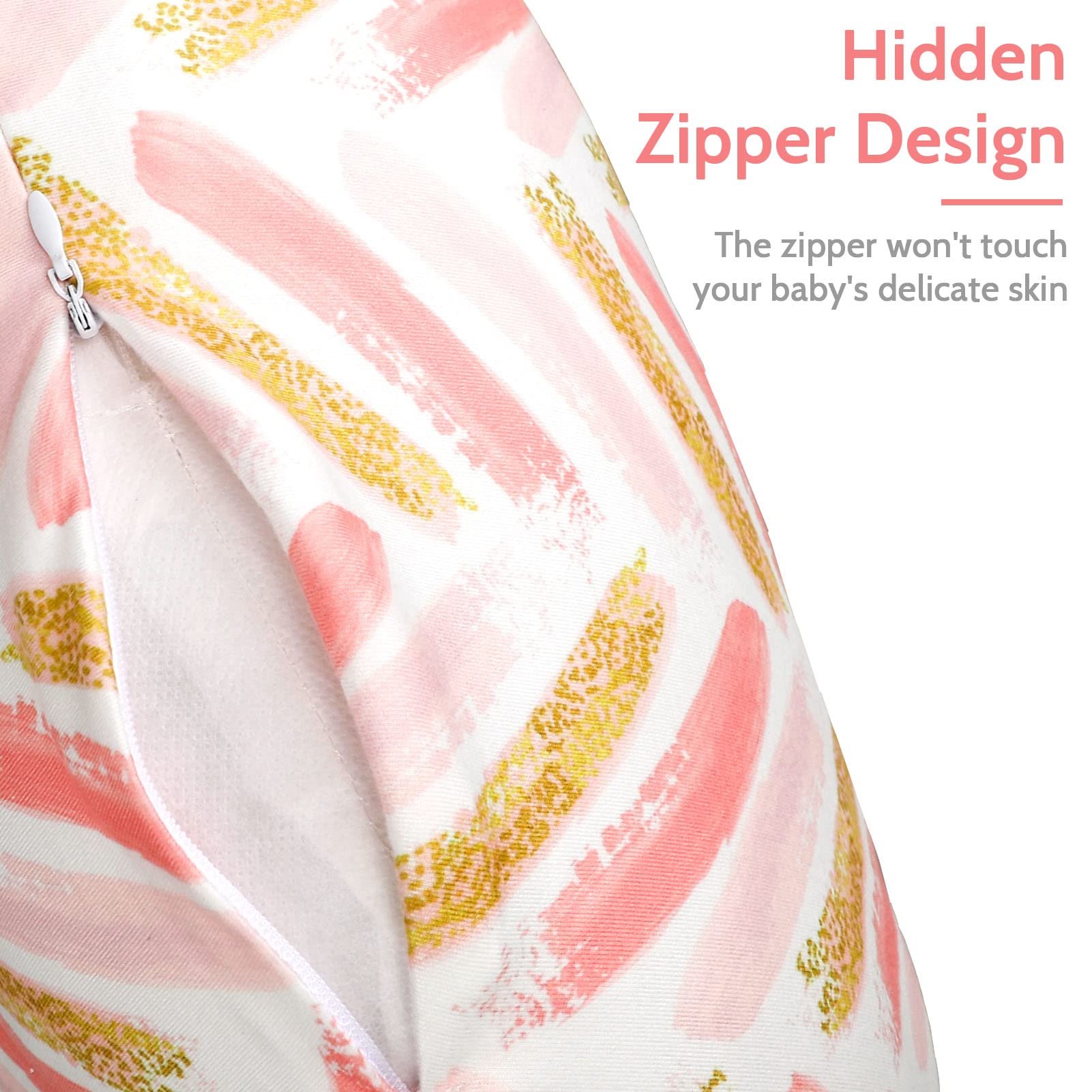 Baby Car Seat Cover & Nursing Pillow Cover, Multiuse Nursing Breastfeeding Covers for Baby Girl, Pink Stripes