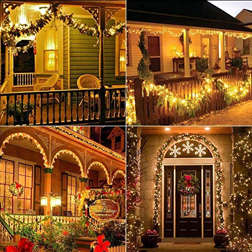 Brizled Solar Fairy Lights, 2 Pack Total 132ft 400 LED Solar String Lights Waterproof, 8 Modes Outdoor Solar Twinkle Lights, Solar Powered Garden Lights String for Indoor Outside Warm White