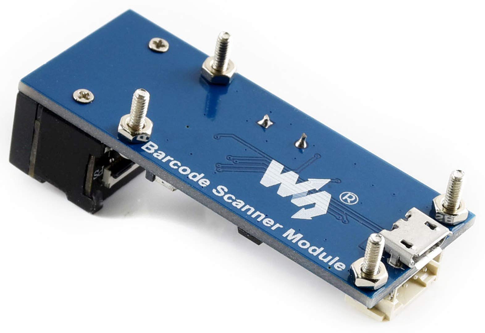 Barcode Scanner Module, 1D/2D Codes Reader Decode Barcode, QR Code etc Onboard Micro USB and UART Interface Plug into a Computer Directly or Other Device Onboard Light Source can Work in The Dark