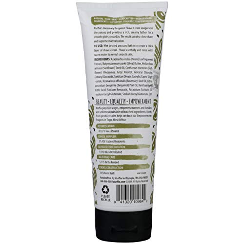 Alaffia, Shave Cream Rosemary Bergamot, 8 Fl Oz
