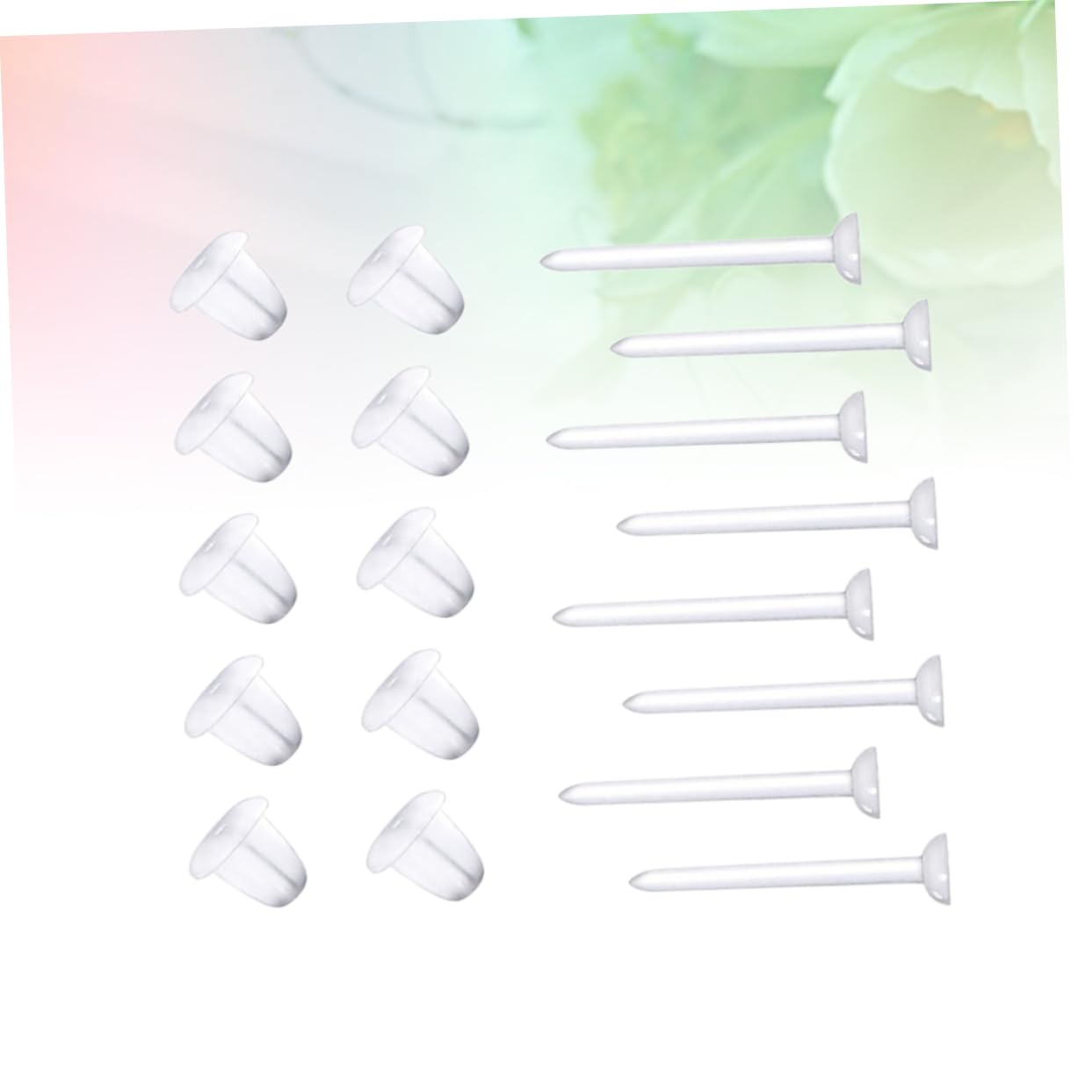 ABOOFAN 100 Pcs Plastic Post Earrings Earring Posts and Backs Clear earings Clear Stud Earrings Fashion Earrings Stud earings Head findings Earring pins Earrings Blank Stud Jewelry