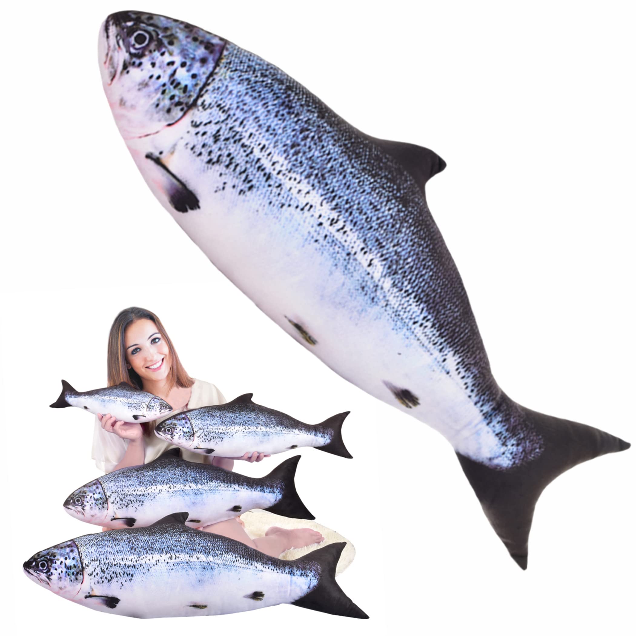LYXIHAP Simulation Fish Plush Decorate Soft Fish Decorate Pillow Cushion Stuffed Decorate Oversized Pillow Creative Gift Home Decor