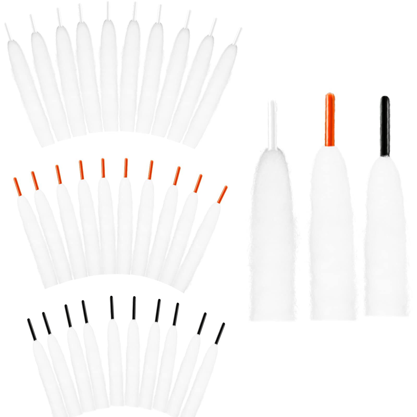 90 Pieces Organic Shoelace Style Organic with Wicking Material Preloaded Shoe Lace for DIY Lovers (Orange, White, Black)