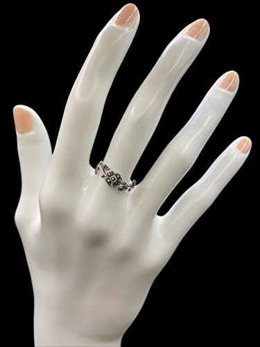 925 Silver and Marcasite Flower Ring for Women