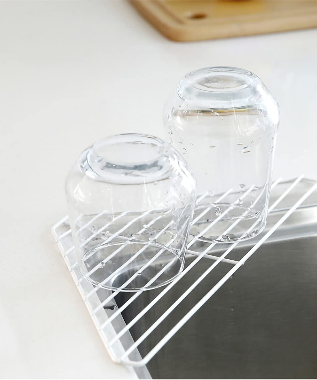 ALIMART Triangle Dish Drying Rack Corner Dish Drying Rack for Sink Kitchen Corner Dish Drainer Mat Plated Matel Steel Corner Sink Rack for Kitchen