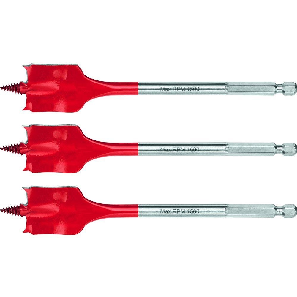 Hilti 2025591 7/8-Inch x 6-Inch High Speed Wood Spade Bits, 3-Pack