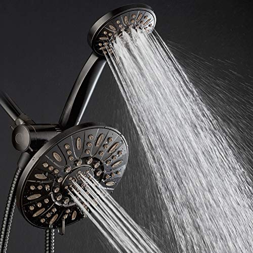 AquaDance Oil Rubbed Bronze 7" Premium High Pressure 3-Way Rainfall Combo with Extra Long 72 inch Hose β Enjoy Luxury 6-Setting Rain Showerhead and Matching Hand Held Shower Separately or Together