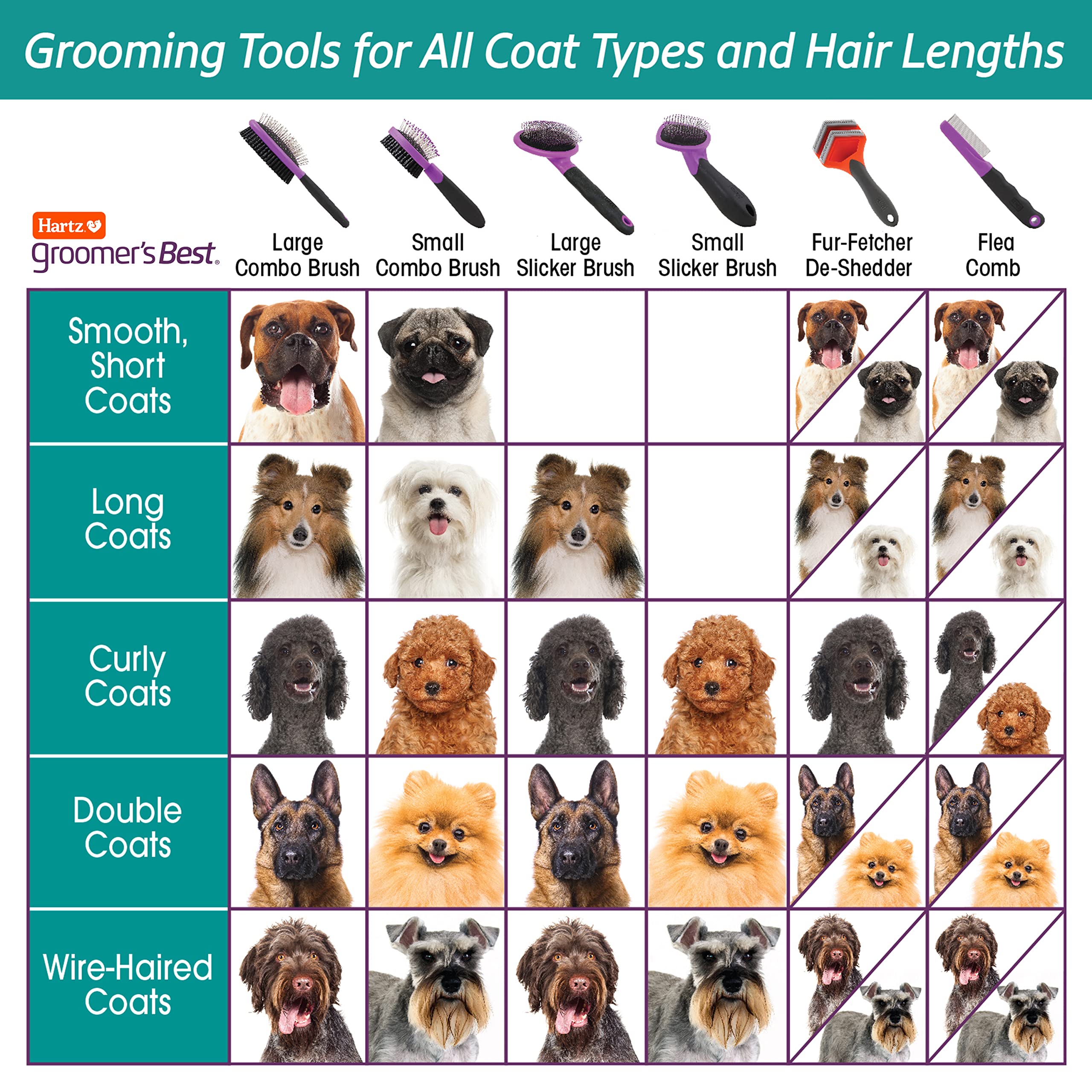 Hartz Groomer's Best Flea Comb for Dogs and Cats, Fine-Toothed Flea Comb to Remove Fleas & Flea Eggs, Gentle Pet Comb for Detangling or Dematting Face & Paws