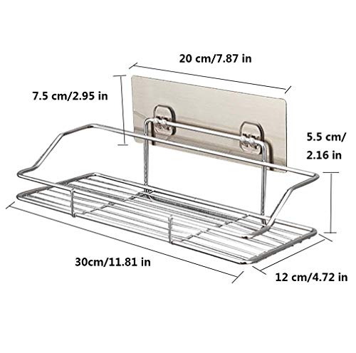 zhbotaolang Stainless Steel Shower Organiser Basket - Strong Suction Rust Proof Kitchen Bathroom Accessories M