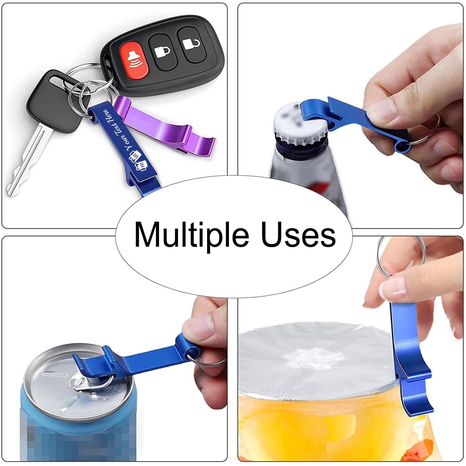 50pcs Personalized Bottle Opener Keychain Bulk Custom Bottle Opener Party Wedding Favor With Logo Text Engraved Customized Metal Bottle Opener Gifts